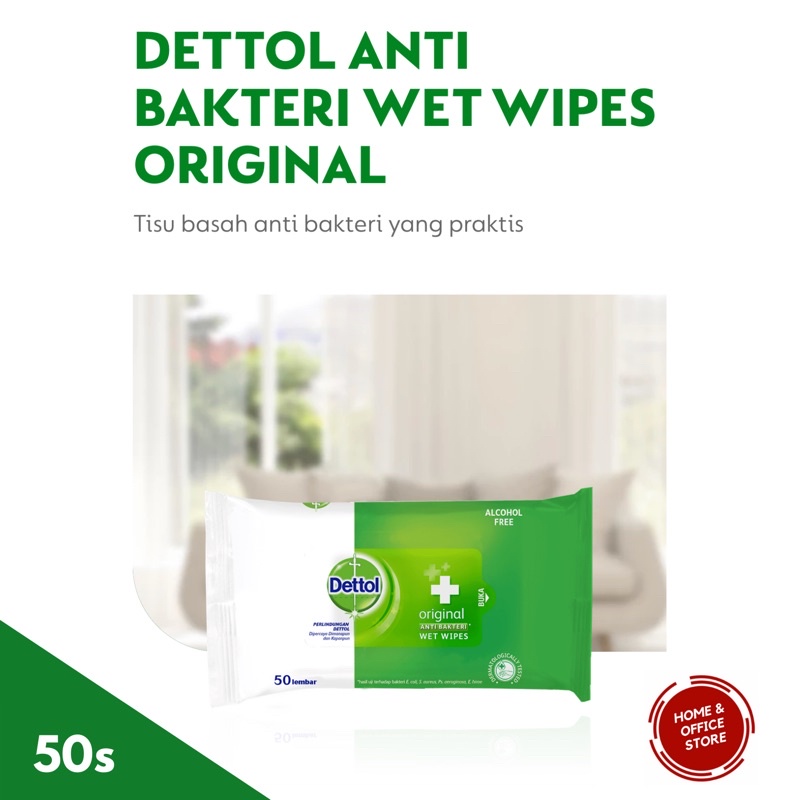 Jual Dettol Wet Wipes Tissue Basah 50s Anti Bakteri / Tisu Basah 50 ...