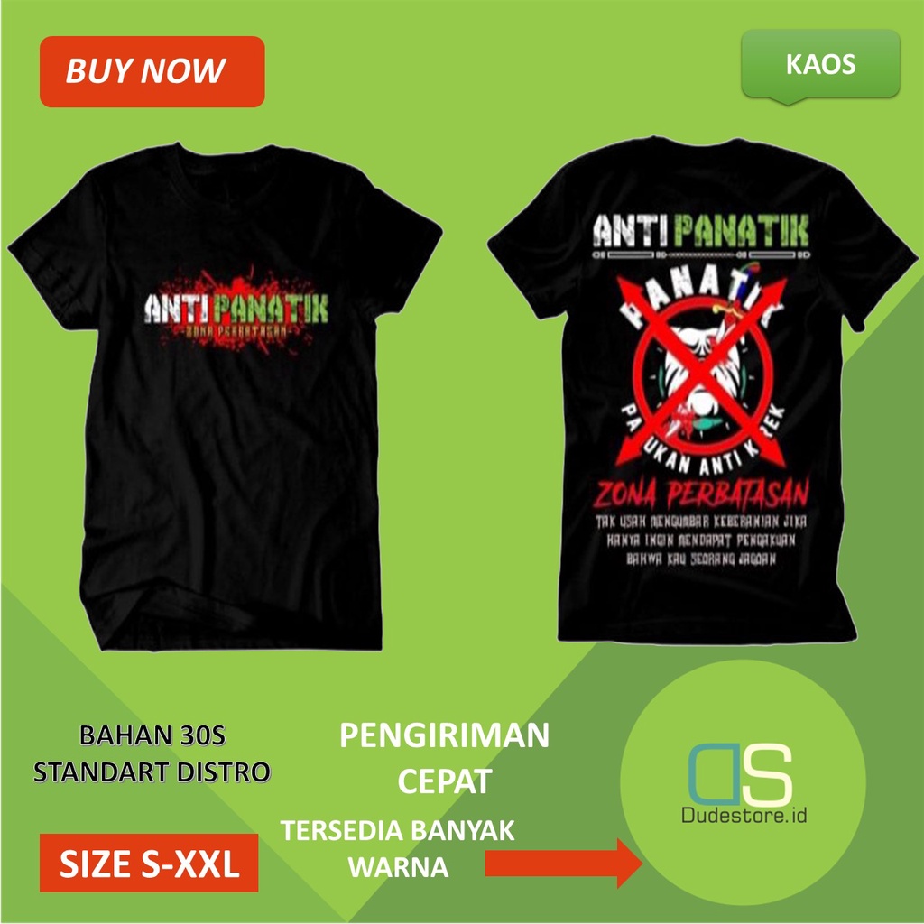Jual KAOS ANTI PANATIK KAOS DISTRO KAOS PRIA KEREN BAJU KAOS ATASAN ...