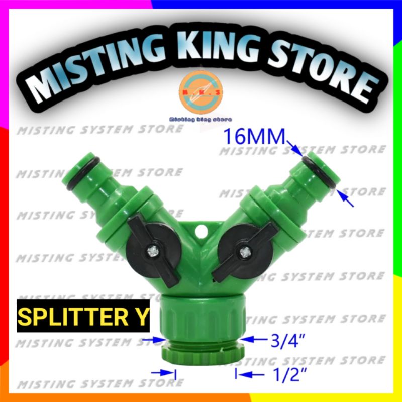 Jual SPLITTER QUICK RELEASE KRAN AIR TYPE Y DRAT DALAM 1/2 3/4 INCH ...