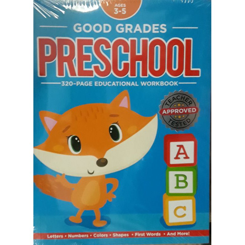 Jual GOOD GRADES Preschool (new) Workbook Letter Number Color Shape First Word Import Activity ...