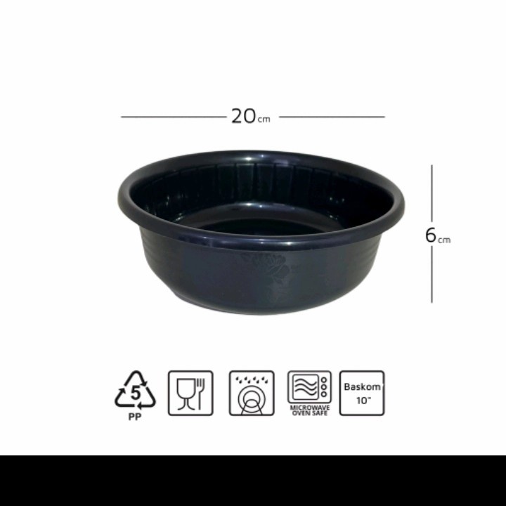 Jual Baskom Bulat plastik - Besek - Baskom Hitam 10 inch KMP MUTIARA ...