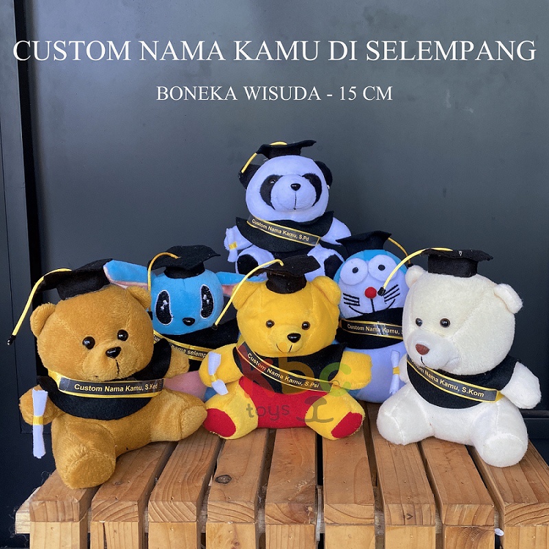 Jual COD Promo Boneka Wisuda Custom Selempang Nama atau Logo Kampus ...