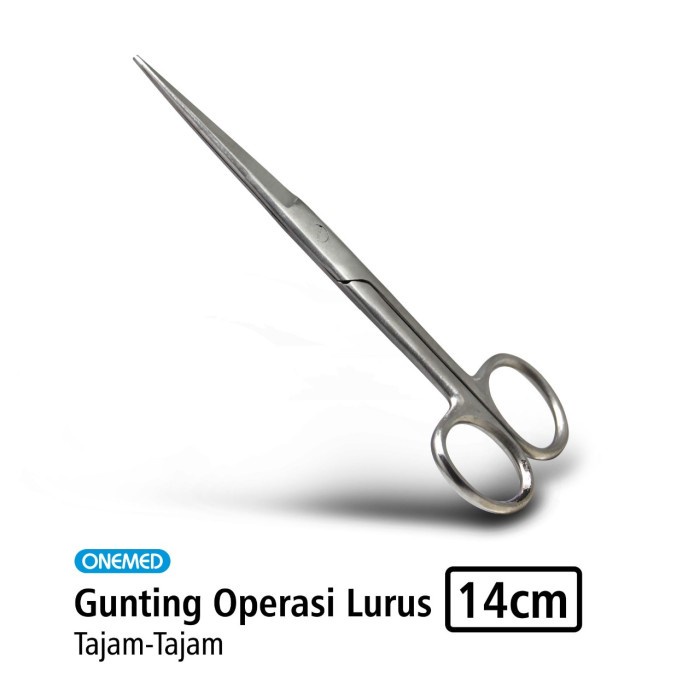 Jual Gunting Operasi Lurus 14cm Stainless Steel Tajam-Tajam OneMed OJ ...