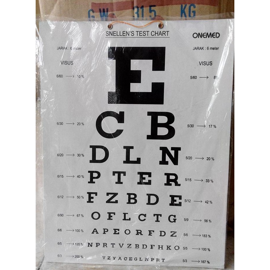 Jual Snellen's/ snelen Test Chart Alat tes Visus penglihatan Kesehatan ...