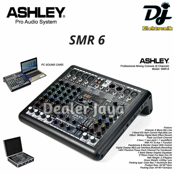 Jual Mixer Analog Ashley SMR 6 / SMR-6 / SMR6 - 6 channel | Shopee ...