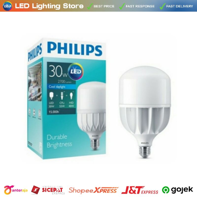 Jual LAMPU PHILIPS TFORCE LED BULB 30W 30 W 30WATT 30 WATT PUTIH 6500K ...