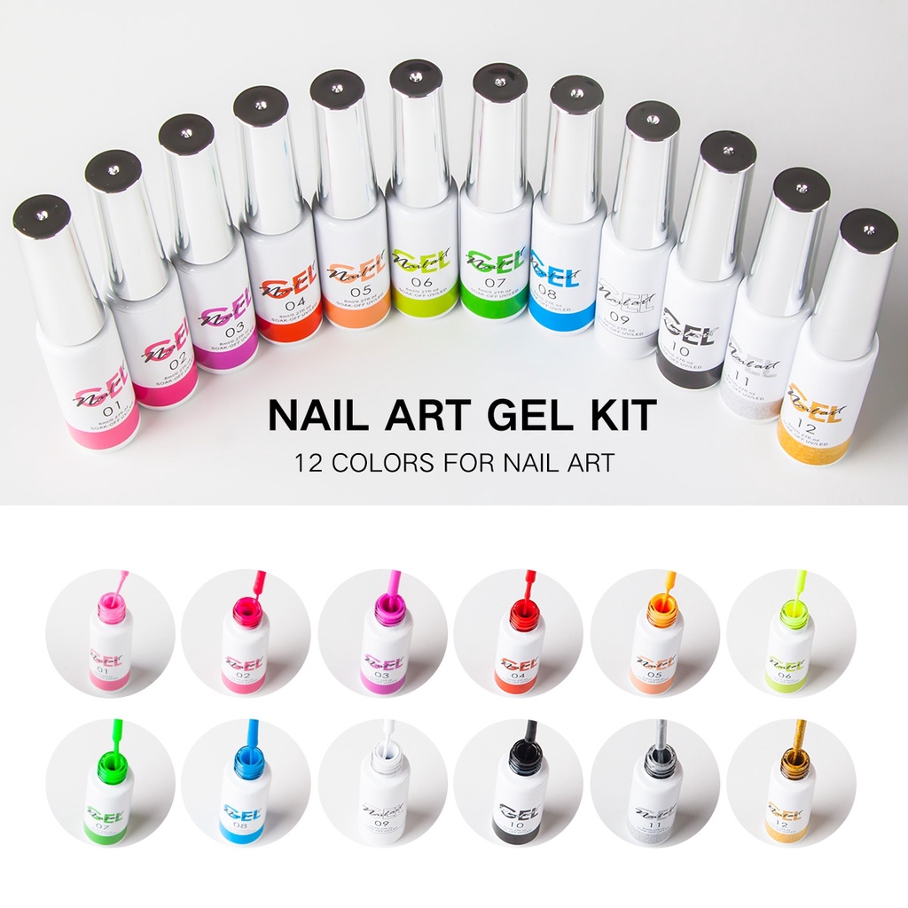 Jual Nail Art Liner Gel Painting Set / UV Gel Painting Nail Art ...