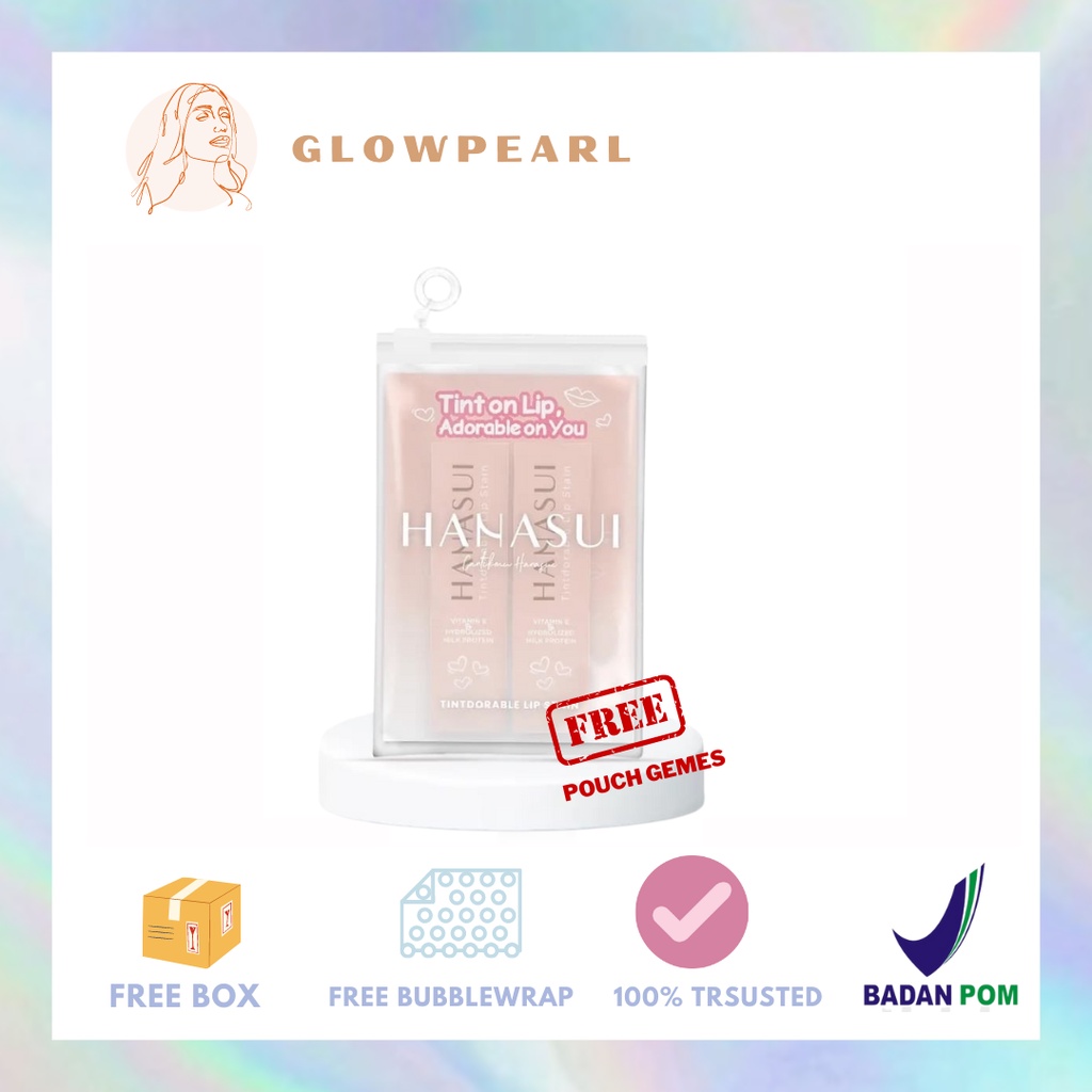 Jual Bundle Hanasui Tintdorable Lip Stain (Free Pouch) | Shopee Indonesia