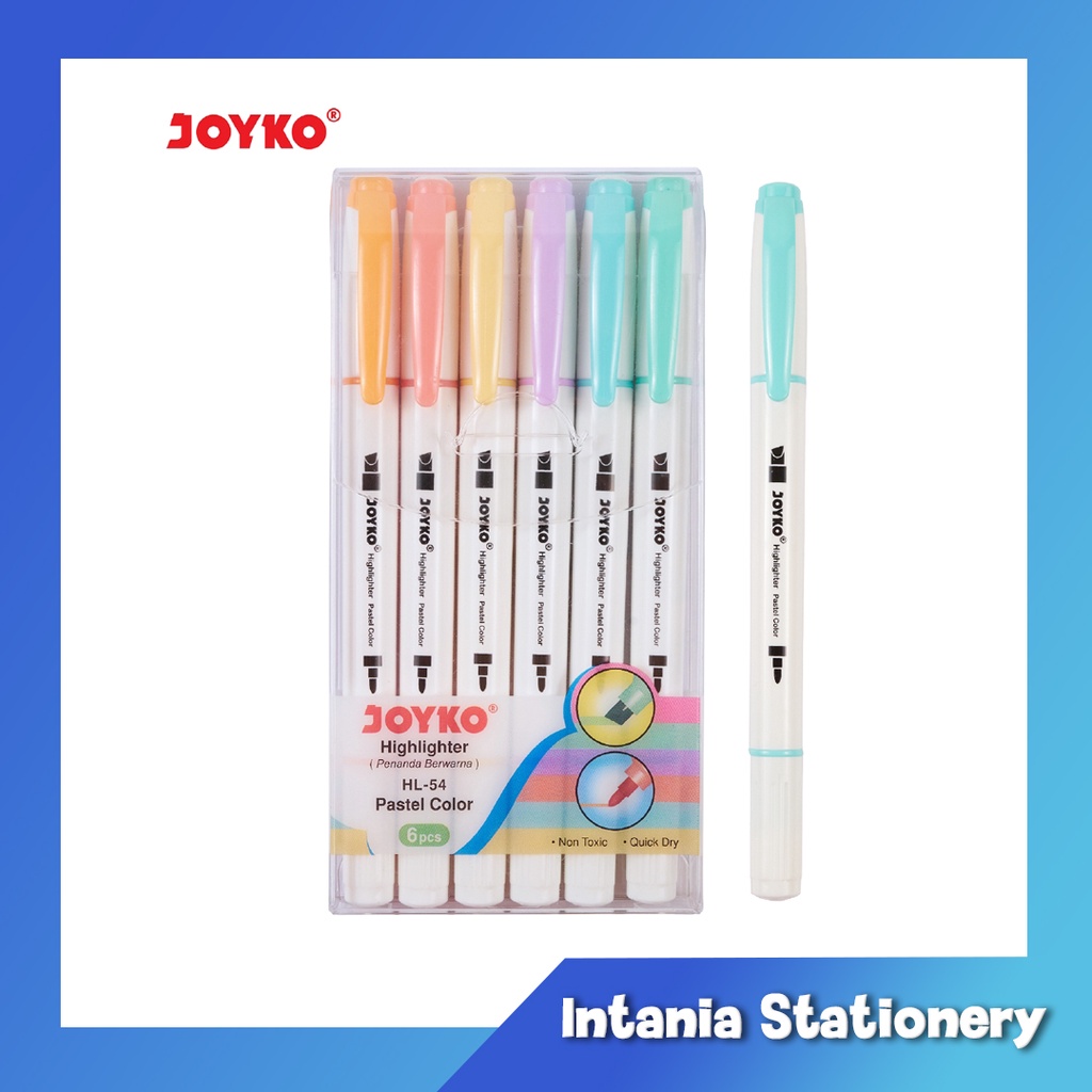 Jual Highlighter Penanda Joyko HL-54 1 Set 6 Pcs 6 Warna / Stabilo ...