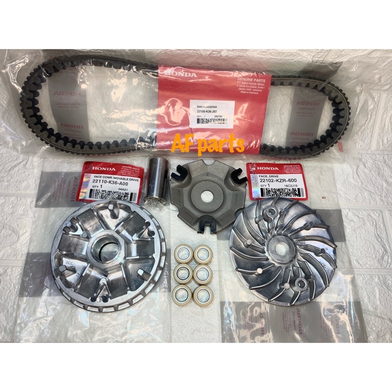 Jual paket cvt vanbelt + Rumah Roller Assy Set + kipas roller Vario 150 FI F1 LED K36 | Shopee ...