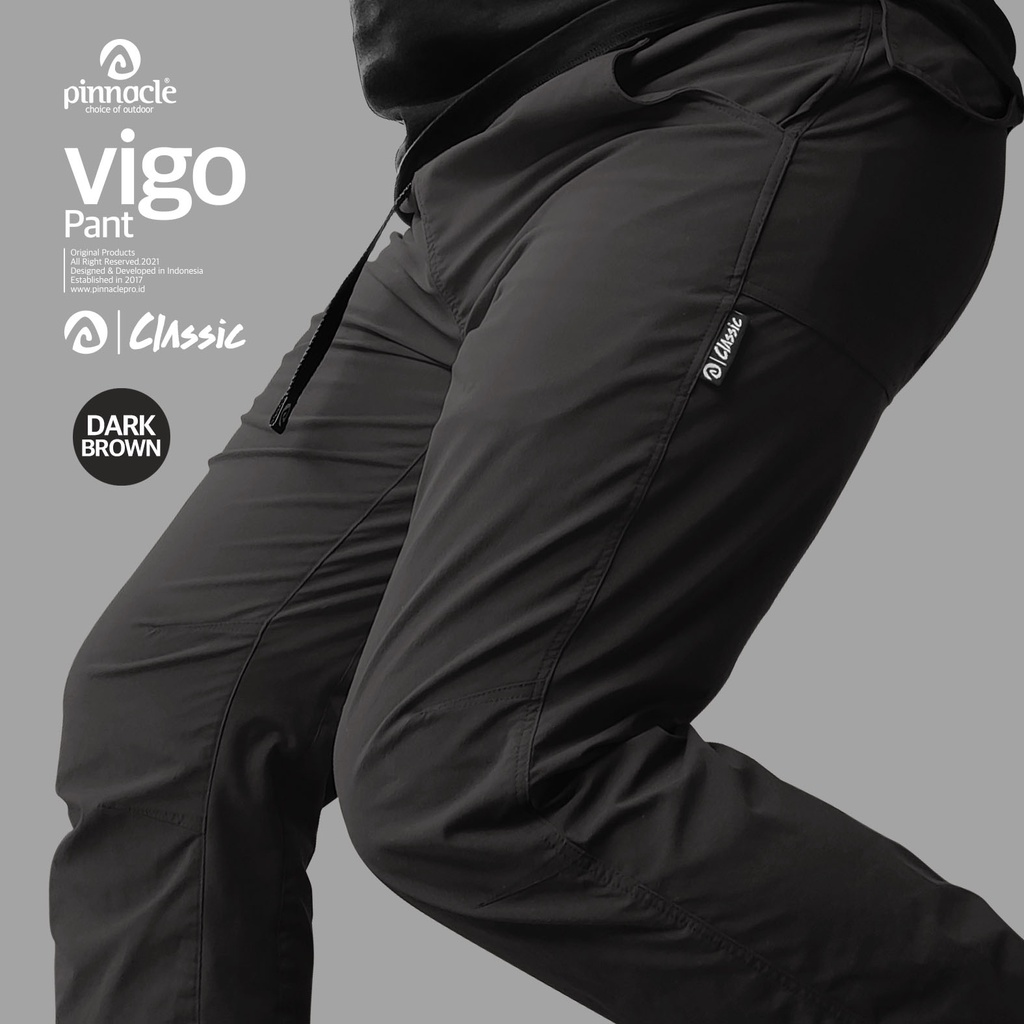 Jual Pinnacle Pro Official Vigo Classic Pant - Dark Brown | Shopee ...