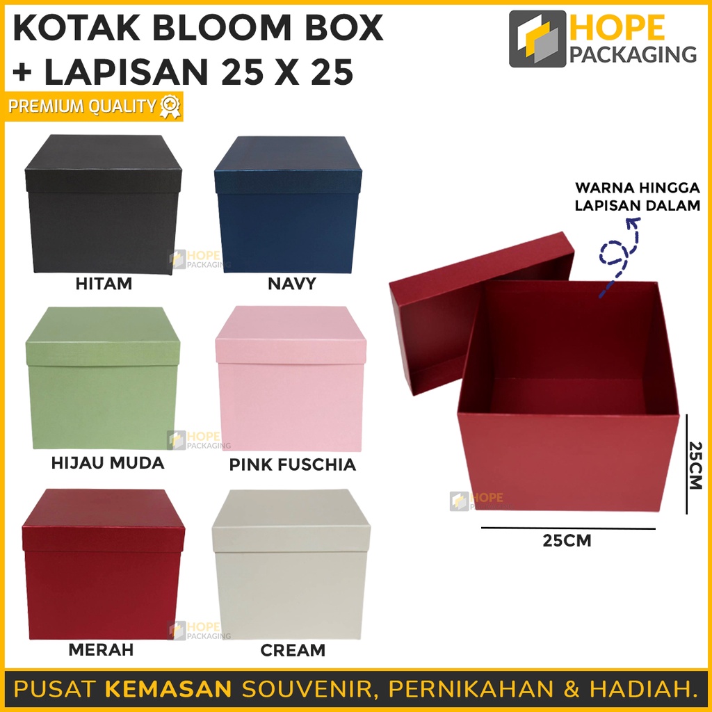 Jual Kotak Hampers 25 x 25 Tinggi 20 cm Souvenir Bloom Box Kado Hampers / Tahun Baru / valentine ...