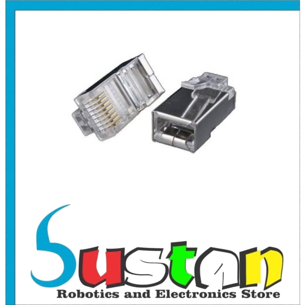 Jual RJ45 METAL SHIELD 8P8C LAN NETWORK RJ 45 SOCKET SOKET KONEKTOR ...