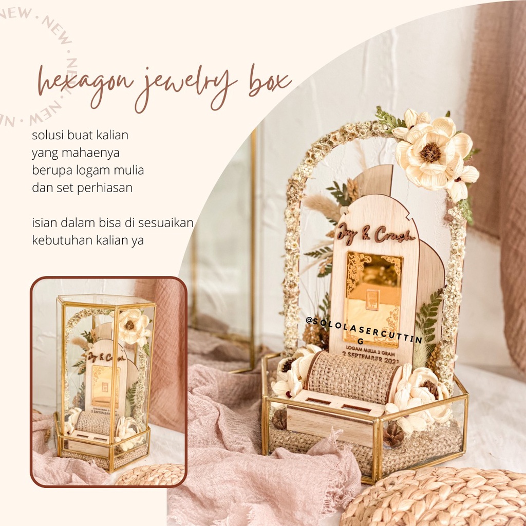 Jual Hexagon Jewelry Box / Mahar Unik / Seserahan Pernikahan / Costum ...