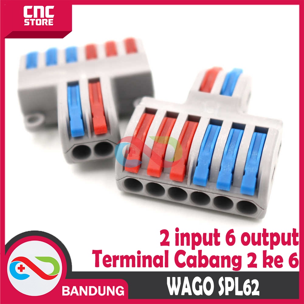 Jual TERMINAL CABANG 2 KE 6 KABEL KONEKTOR SPLITTER 2-6 LT 623 WAGO SPL ...