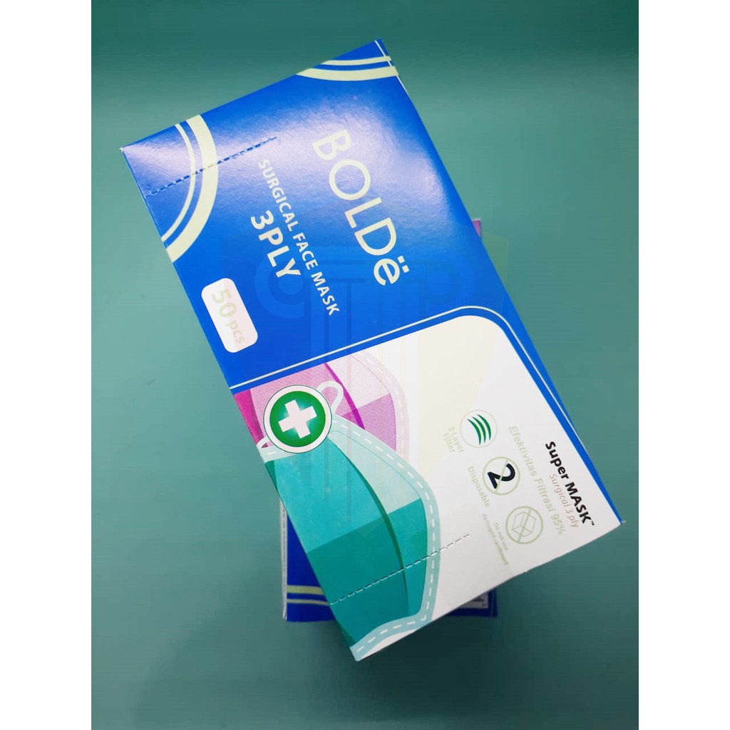Jual BOLDe Surgical Mask 3 Ply isi 50 /box (Masker Medis 3 ply Ijin ...