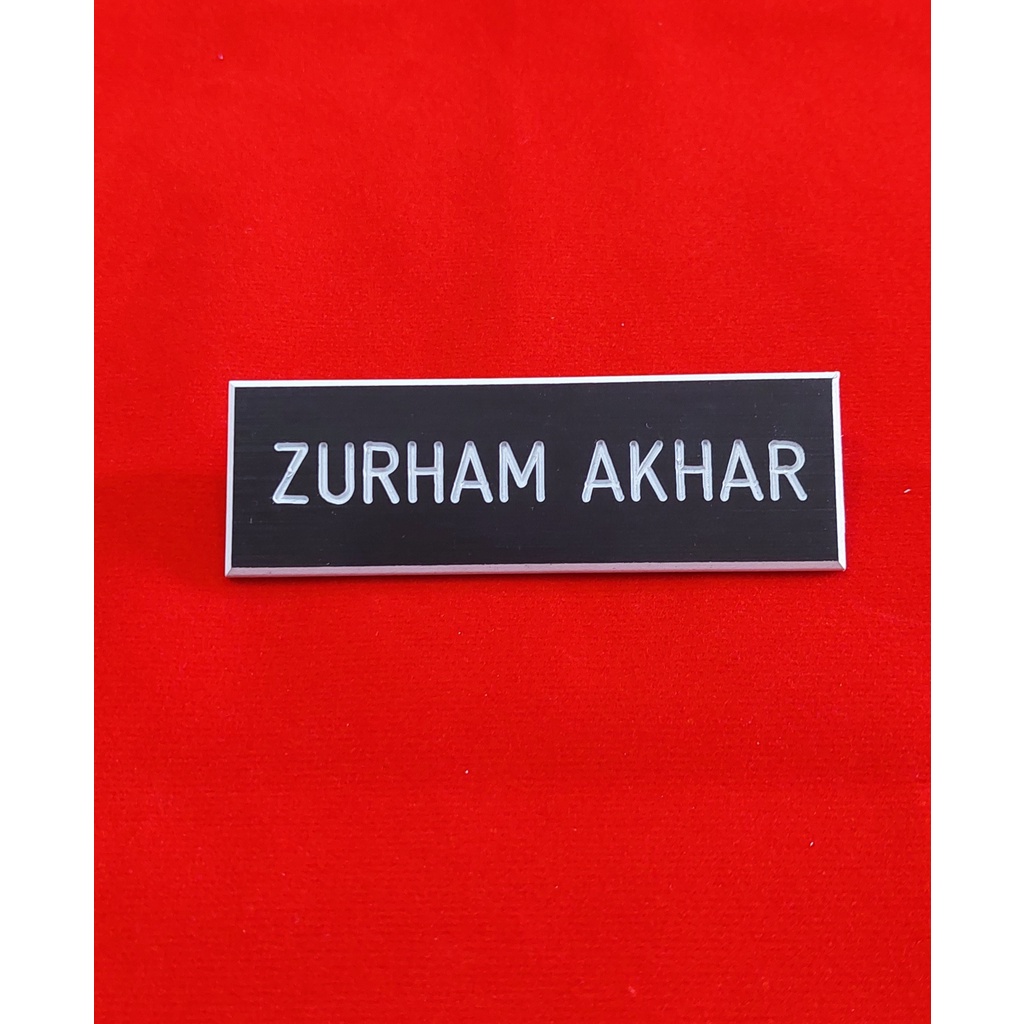 Jual Grafir Nama Dada Name Tag Papan Nama Dada 2,5cm x 8cm Bahan Gravo ...