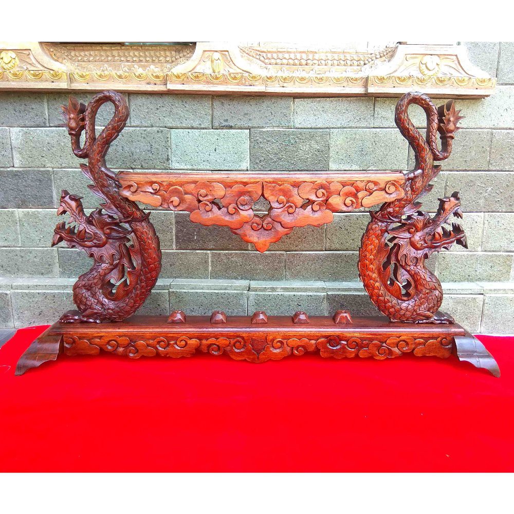 Jual Jagrak Dudukan Tempat Keris Ukiran Naga Liong Kayu Jati Istimewa ...