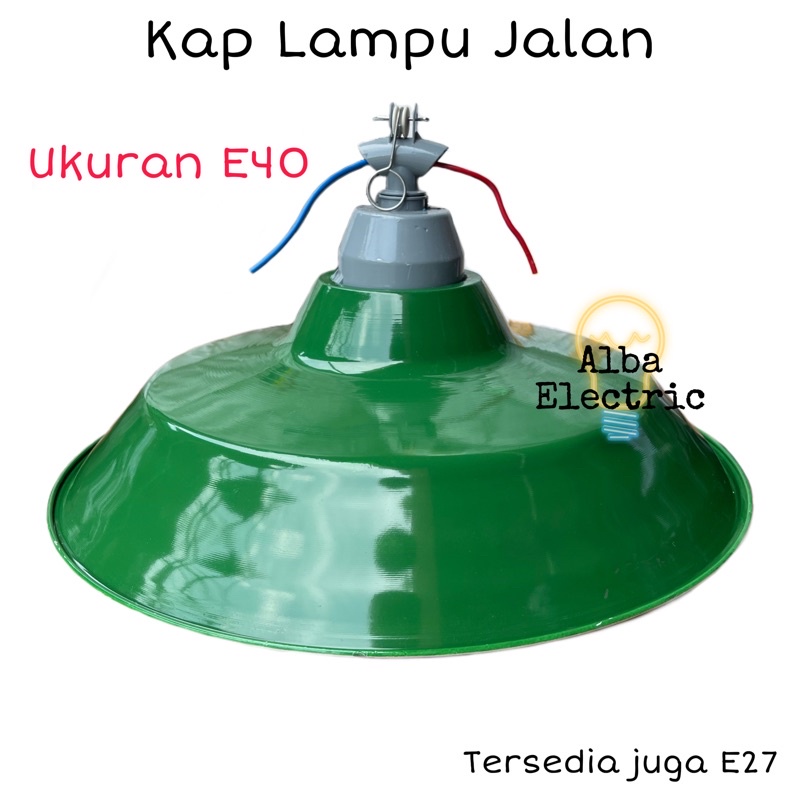 Jual Kap Hijau besar dan fitting E40 set lampu Jalan gantung fitting E40 + Kap Hijau Kap Lampu ...