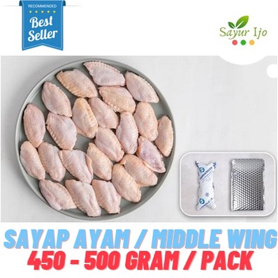 Jual MIDDLE WINGS Sayap Ayam 450 - 500 Gram / Pack Fresh Middle Chicken ...