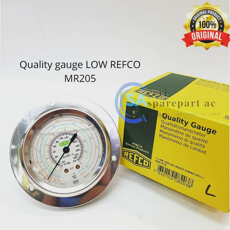 Jual Pressure Gauge Refco with Oil | Meteran Refco High Pressure MR-205-DS | Shopee Indonesia