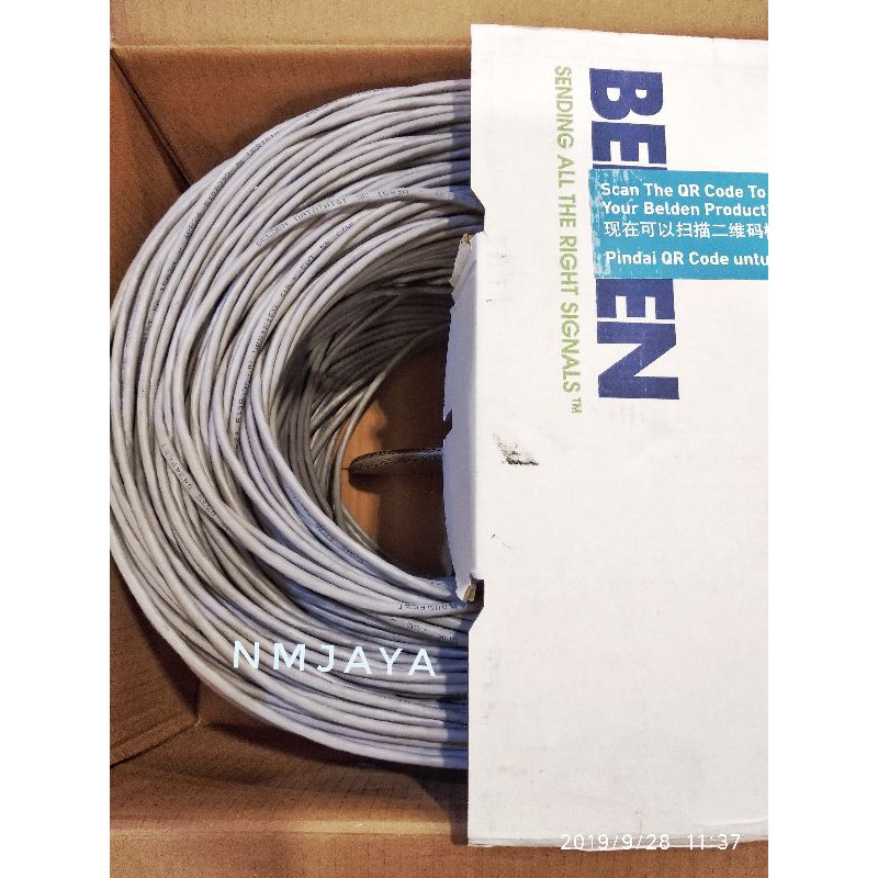 Jual Belden Kabel Lan 100 meter UTP Cat5e Original Polos Abu-Abu ...