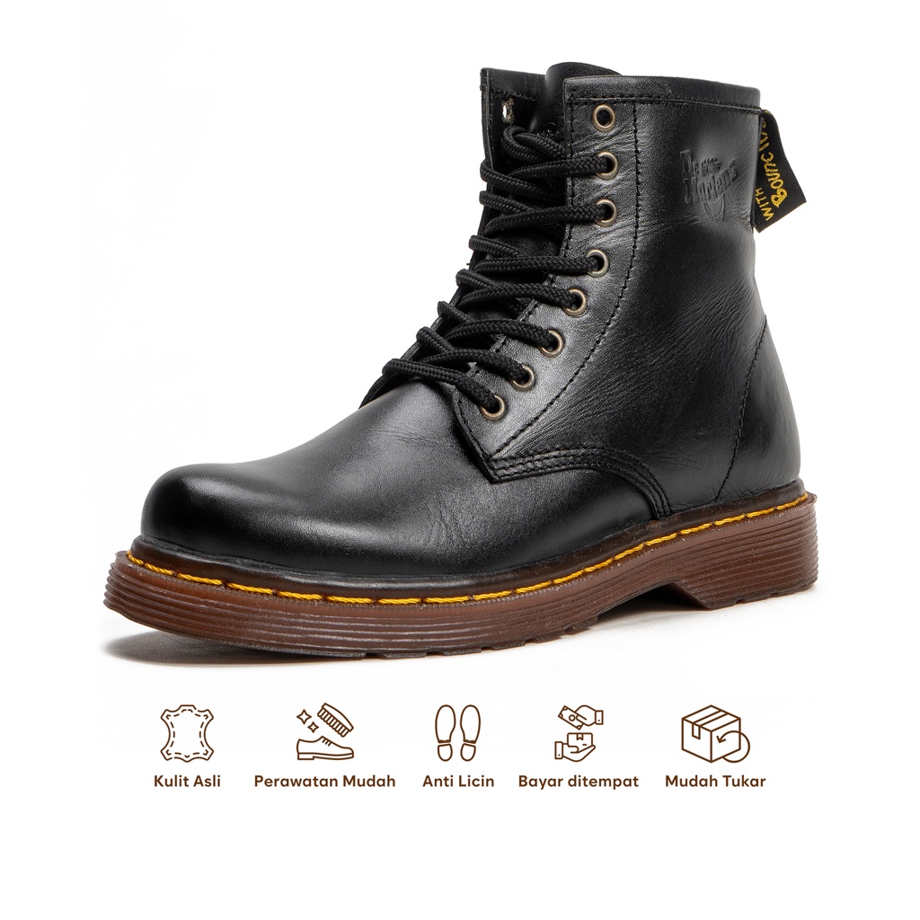 Jual Sepatu Boot Pria Boots Casual Kulit Asli Docmart Like Dr Martens ...
