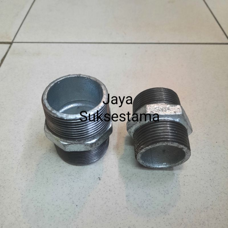 Jual Double Naple Besi Galvanis 1 1/2" inch - Double Nepel Galvanis | Shopee Indonesia