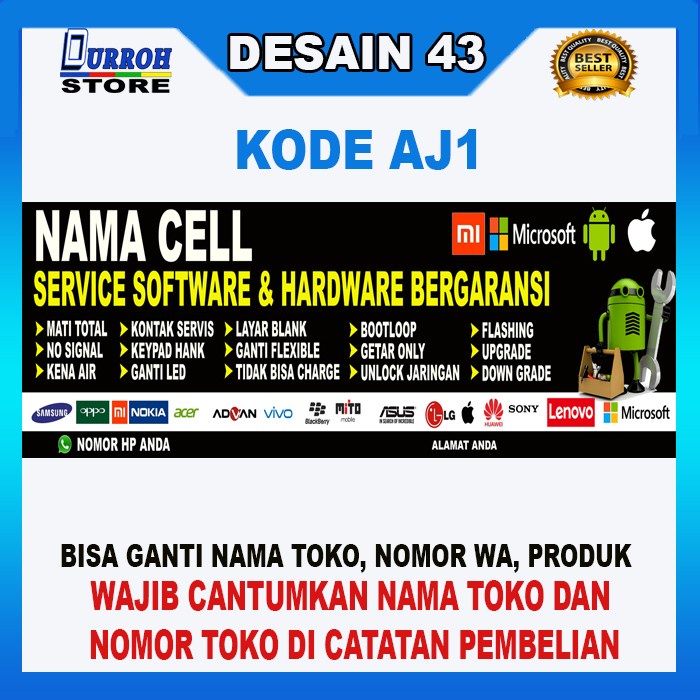 Jual Spanduk / Banner SERVIS / SERVICE Konter Cell / Celluler Desain 43 ...