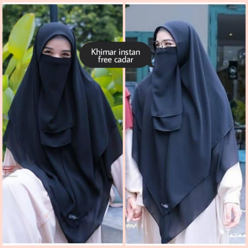 Jual Khimar instan FREE cadar tali (JBBjb) | Shopee Indonesia