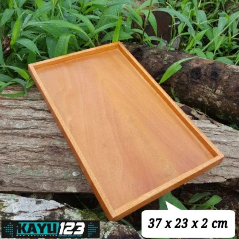 Jual WOODEN TRAY 37X23X2 CM NAMPAN KAYU KOTAK KAYU PENYIMPANAN (WTV-41 ...