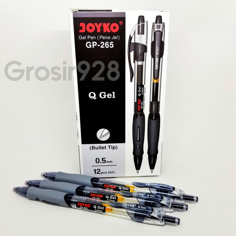 Jual (Per 12) Pulpen / Ballpoint Gel Joyko Q Gel Pen GP 265 Hitam 0.5 mm | Shopee Indonesia