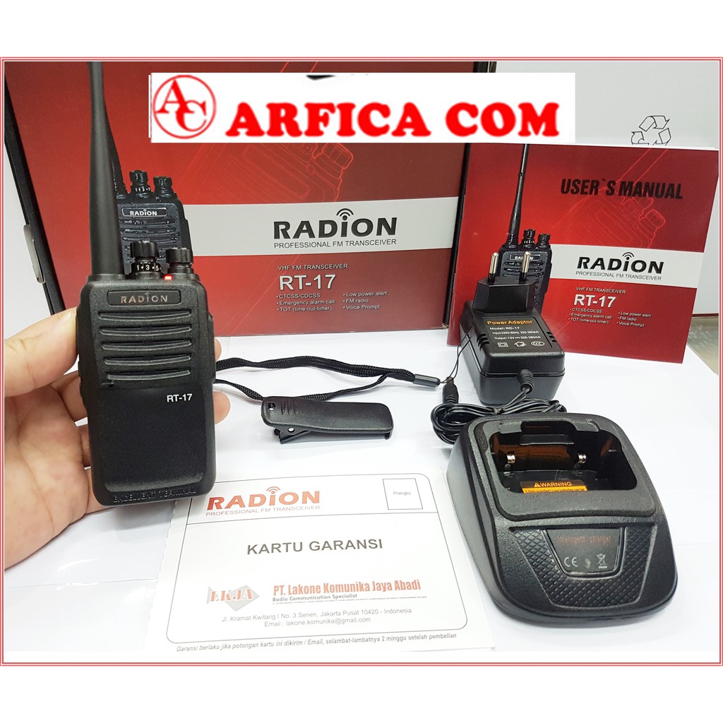 Jual HT RADION RT17 RT-17 RT 17 VHF WATERPROOF ORIGINAL GARANSI RESMI 2 THN | Shopee Indonesia