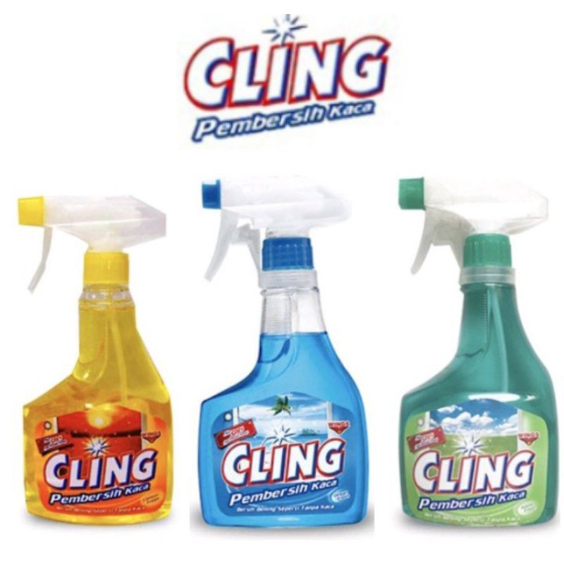 Jual Cling Pembersih Kaca Botol 440ml Hijau Apple / Kuning Lemon / Biru ...