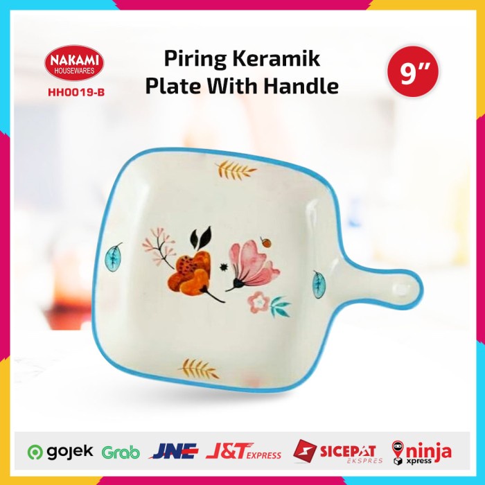 Jual Nakami Piring Keramik Plate With Handle 9 Inch HH0019-B Ceramic ...