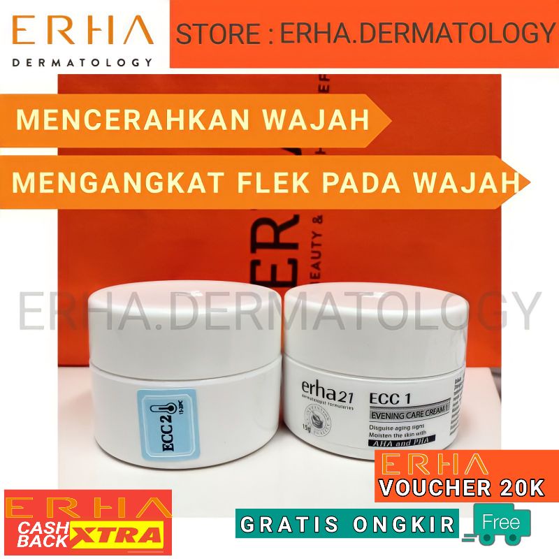 Jual ERHA CREAM | ECC 1/ ECC 2 / CREAM WHITENING / CREAM FLEK / ECC1 ...