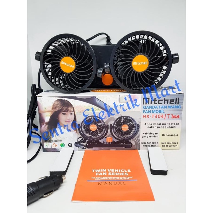 Jual Kipas Angin Mobil Mitchell Lighter 12V Dual Head HX-T30X(Bisa ...