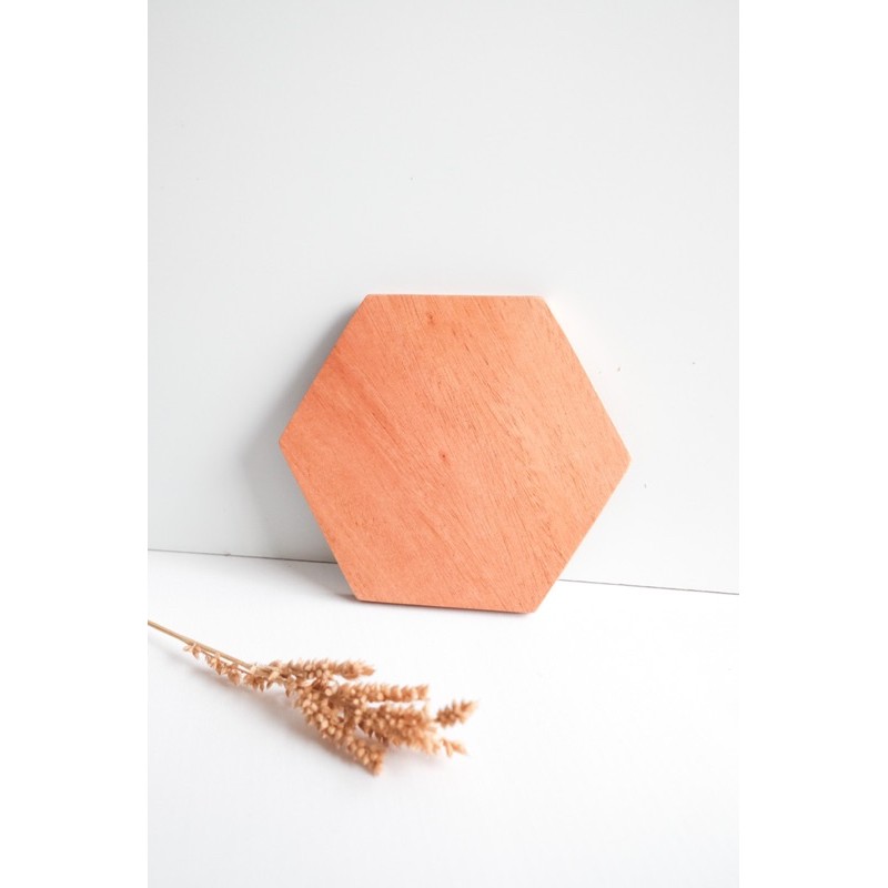 Jual [AERI Candles] HEXAGON WOODEN COASTER / TATAKAN GELAS KAYU ...