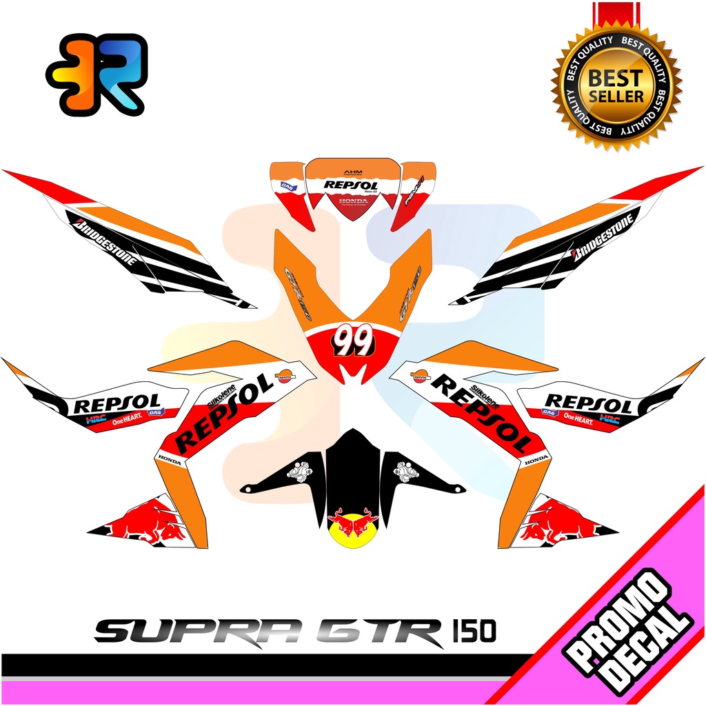 Jual Stiker Decal Motor Supra GTR 150 Desain Refsol 2 Sticker Full Body ...