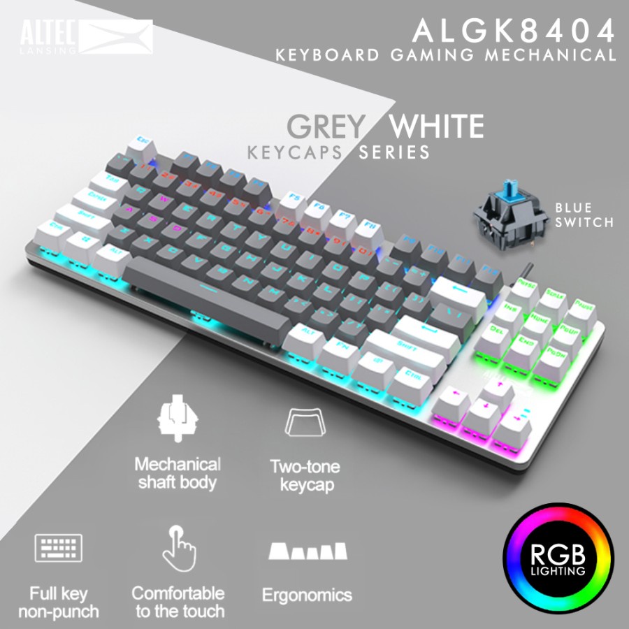 Jual Keyboard Gaming Altec Lansing ALGK-8404 White Grey - Ten Key Less ...