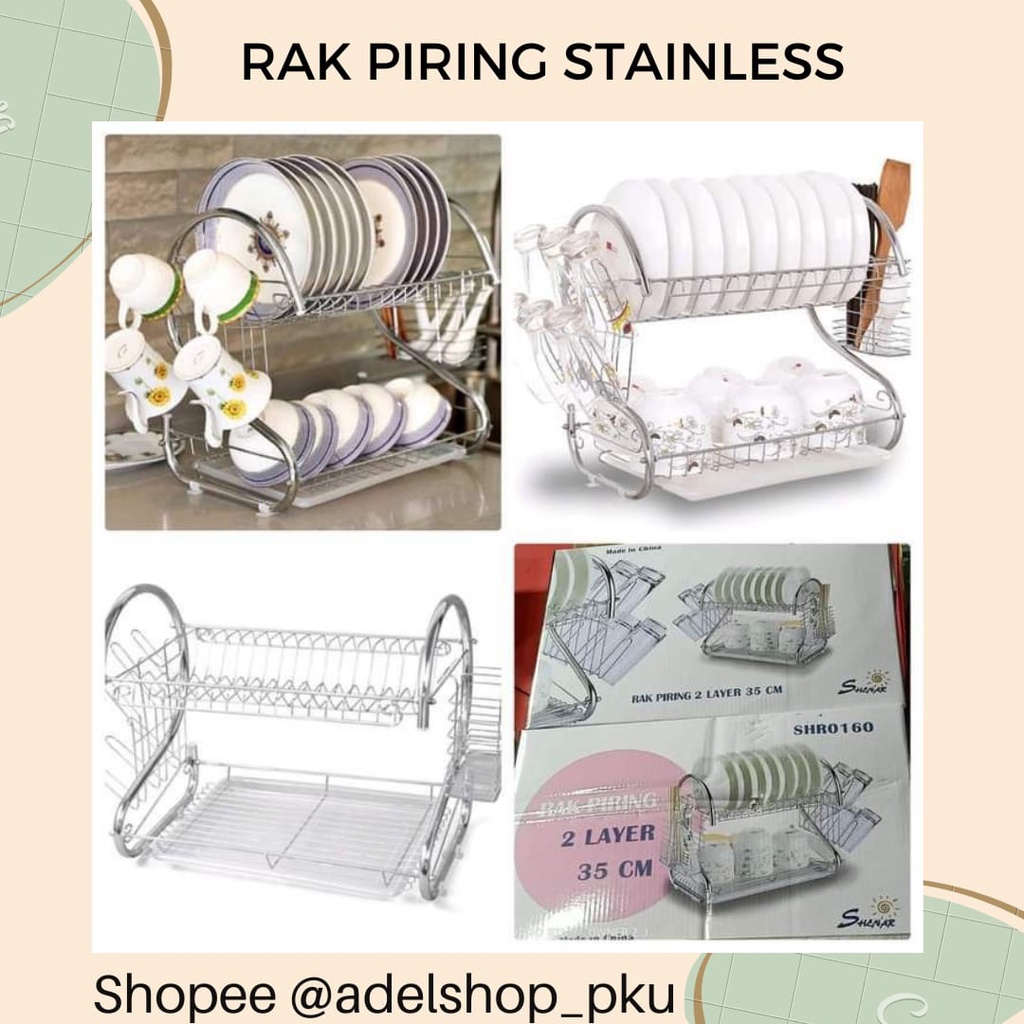 Jual Rak piring stainless 2 susun / rak piring westafel / rak piring ...