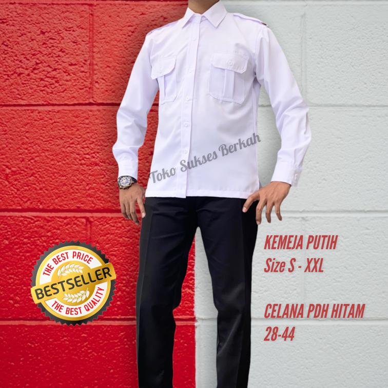 Jual Kemeja Seragam Pns Putih Baju Kerja Atasan Pdh Pns Putih Kemeja Kerja Baju Pns Pria ...