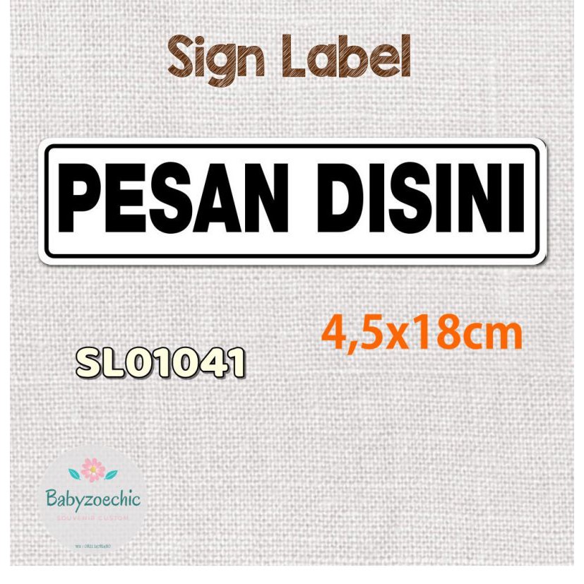 Jual Zoe Sign Label - PESAN DISINI - SL010041 | Shopee Indonesia