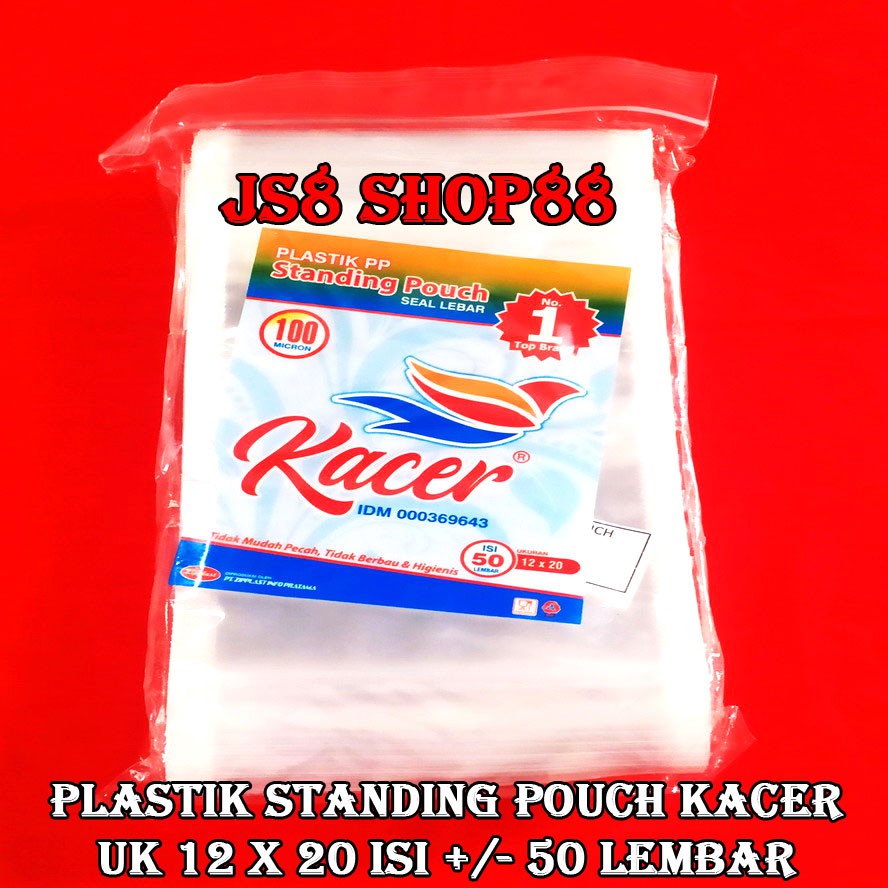 Jual (PER PACK) PLASTIK STANDING POUCH KACER 12x20 ISI 50 LEMBAR ...