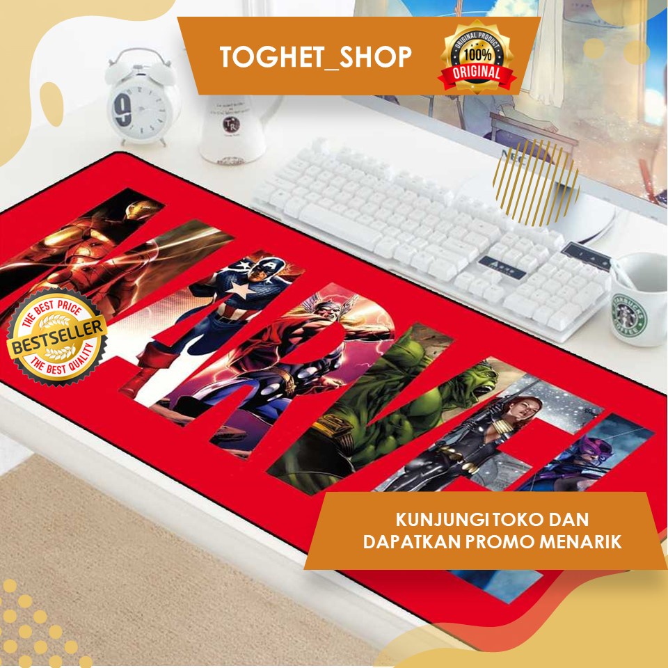 Jual Gaming Mouse Pad XL Desk Mat Marvel 700 x 300 mm Anti Slip Back ...