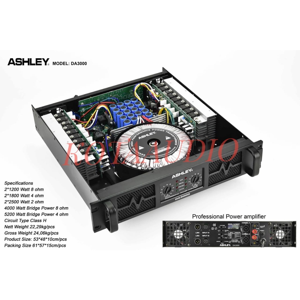 Jual POWER AMPLIFIER ASHLEY DA 3000 / DA3000 2X1200 WATT CLASS H ...