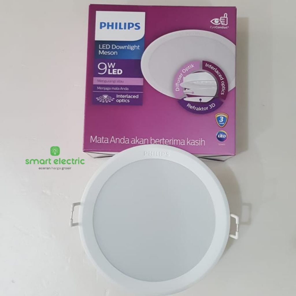 Jual Philips Meson 9 Watt Lampu LED Downlight Bulat Tanam Plafon Murah | Shopee Indonesia