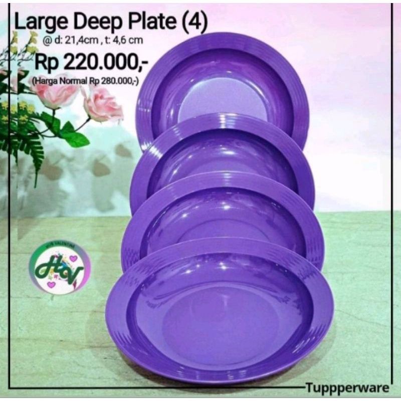 Jual Tupperware - Large Deep Plate ( Dapat 4 Pcs ) | Shopee Indonesia