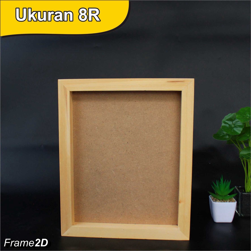 Jual Frame Foto/Bingkai kayu 2D ukuran 8R (20x25cm) + Kaca akrilik anti ...