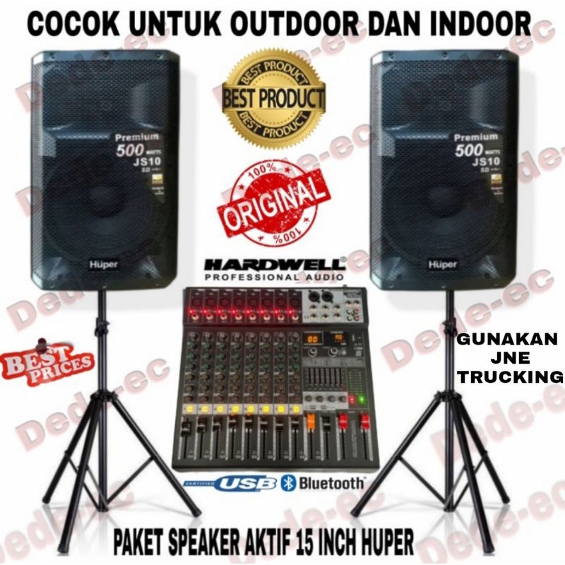 Jual Paket Sound System Speaker Aktif 15 Inch Speaker Huper JS10 Original | Shopee Indonesia